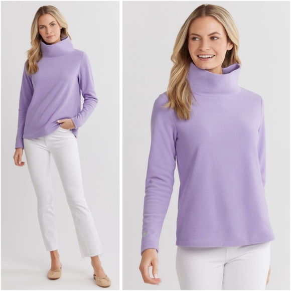 Dudley Stephens | Tops | Dudley Stephens Greenpoint Turtleneck Violet Lavender Terry Fleece ...